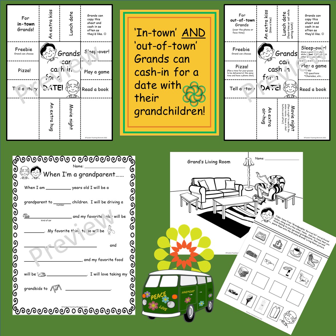 Grandpeoples/Grandparents Day Activities & Video PK-5th - Made By Teachers