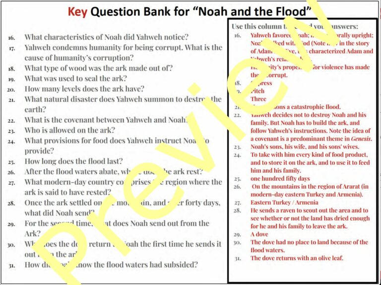 The Hebrew Flood Myth Noah's Ark: World Mythology Series for Grades 8 ...