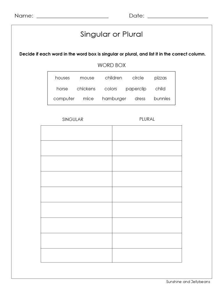 Practice with Plurals - Grades 3-4 Regular & Irregular Nouns - 7 ...