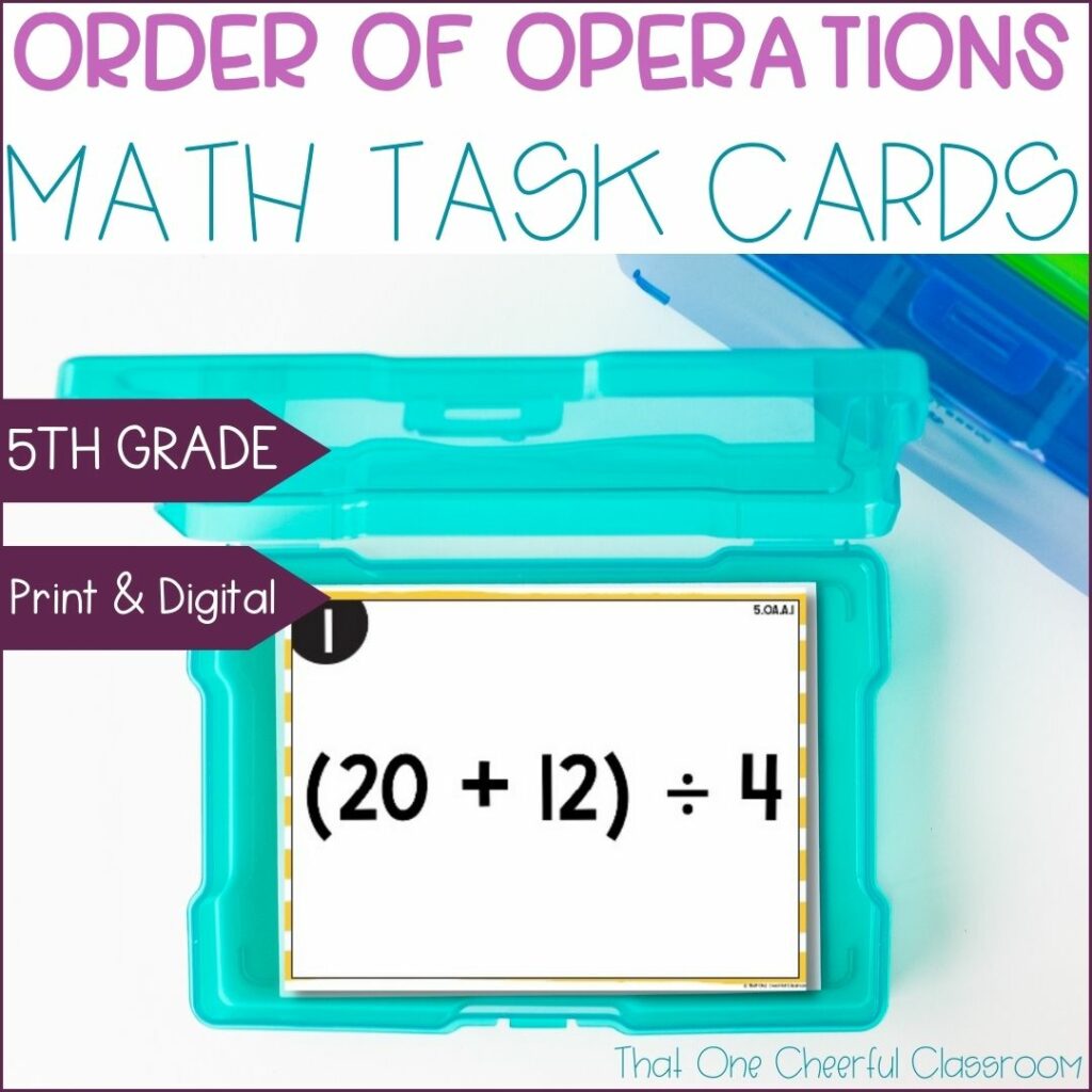 5th Grade Order of Operations Math Task Cards - Made By Teachers