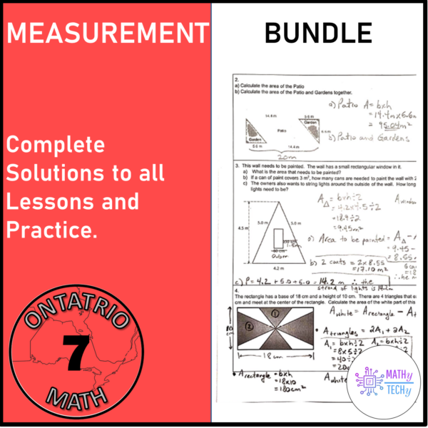 Complete Measurement Bundle New Ontario Math 2020 Grade 7 - Made By ...