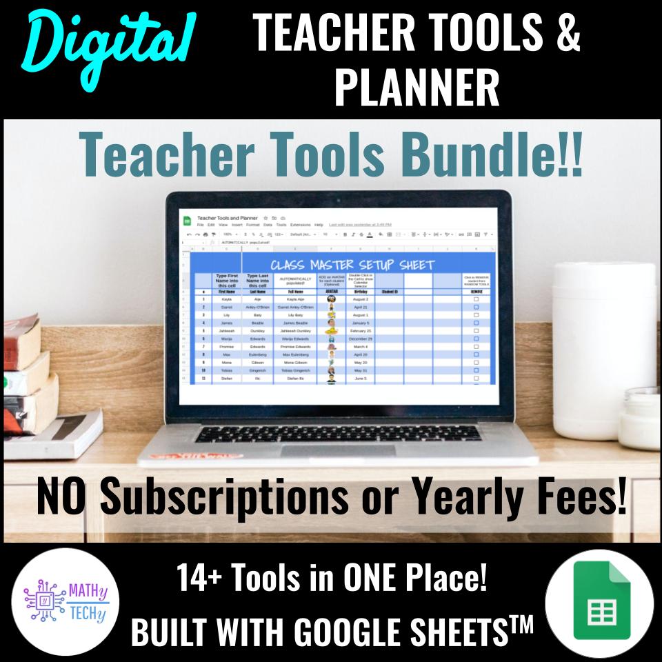 Digital Teacher Classroom Tools | Grade Book | Planner MEGA BUNDLE ...