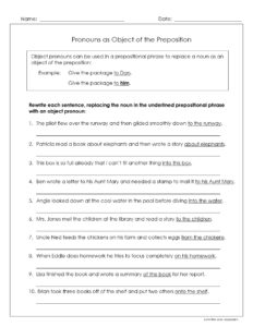Subject & Object Pronouns - 4 worksheets - Grades 4-5-6 - Great ...