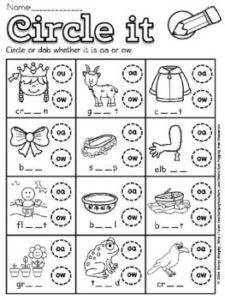Vowel teams oa ow worksheets - Made By Teachers