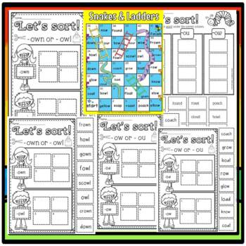 DIPHTHONG OU, OW, OA SORT | Made By Teachers