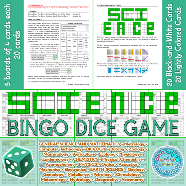 Science Bingo Dice Game - Made By Teachers