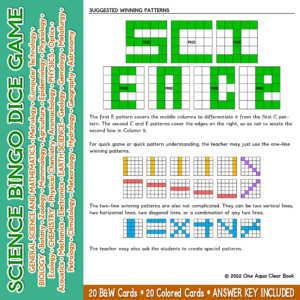 Science Bingo Dice Game - Made By Teachers