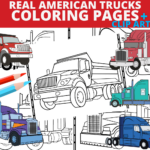 Big American Trucks Coloring Pages & Heavy Trucks Clipart | Made By ...