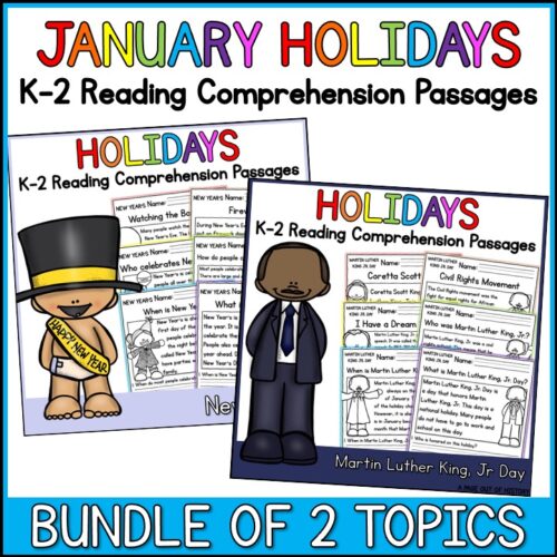 January Holidays K-2 Reading Comprehension Passages Bundle - Made By ...
