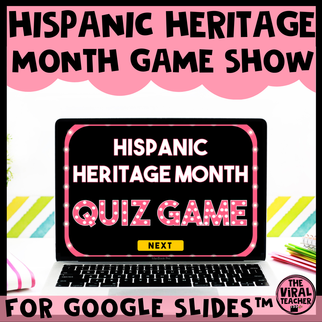Hispanic Heritage Month Mutiple Choice Quiz Game Show for Google Slides ...