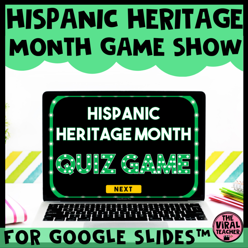 Hispanic Heritage Month Mutiple Choice Quiz Game Show for Google Slides ...