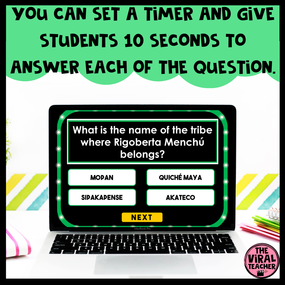 Hispanic Heritage Month Mutiple Choice Quiz Game Show for Google Slides ...