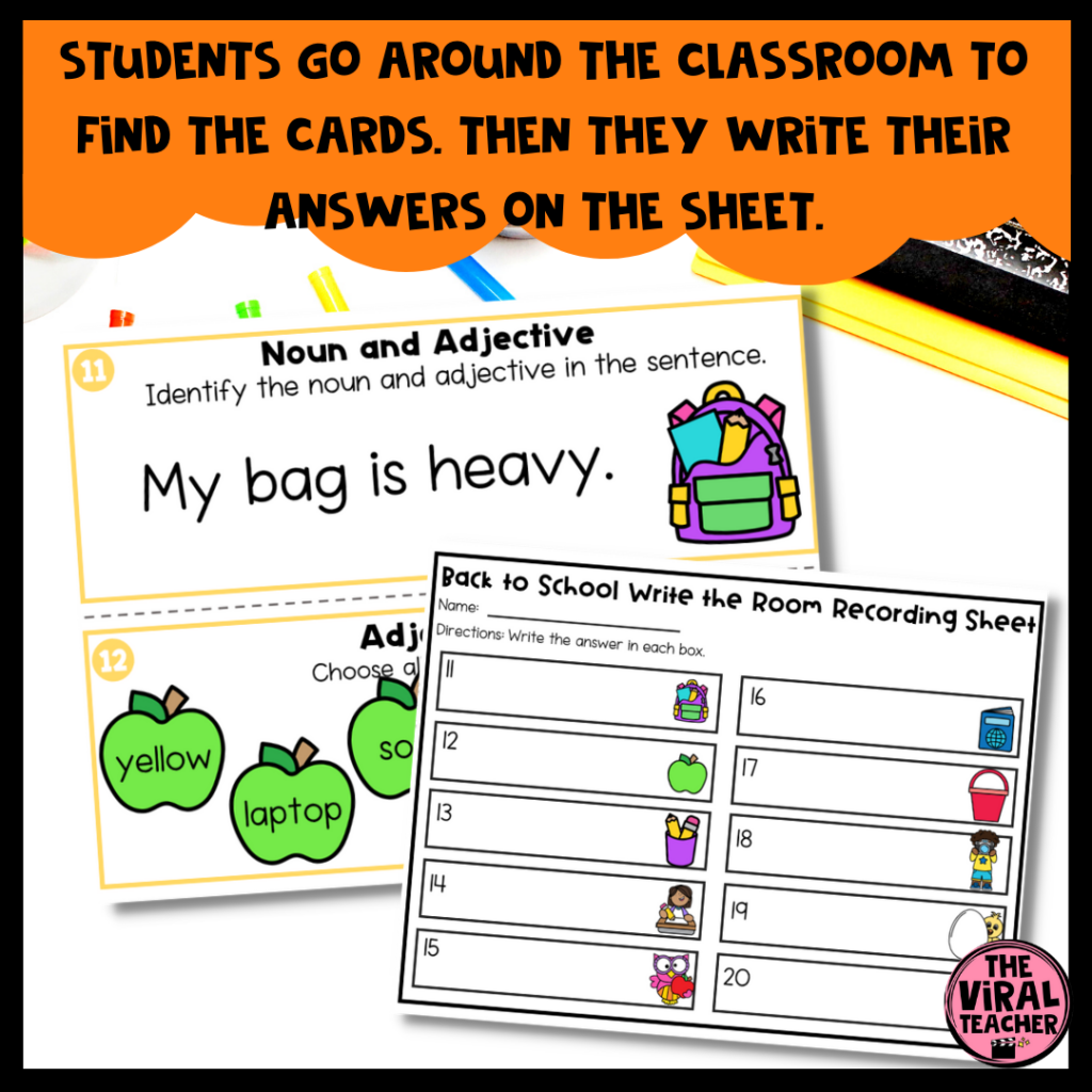 Back to School Write the Room ELA Activity for 2nd Grade - Made By Teachers