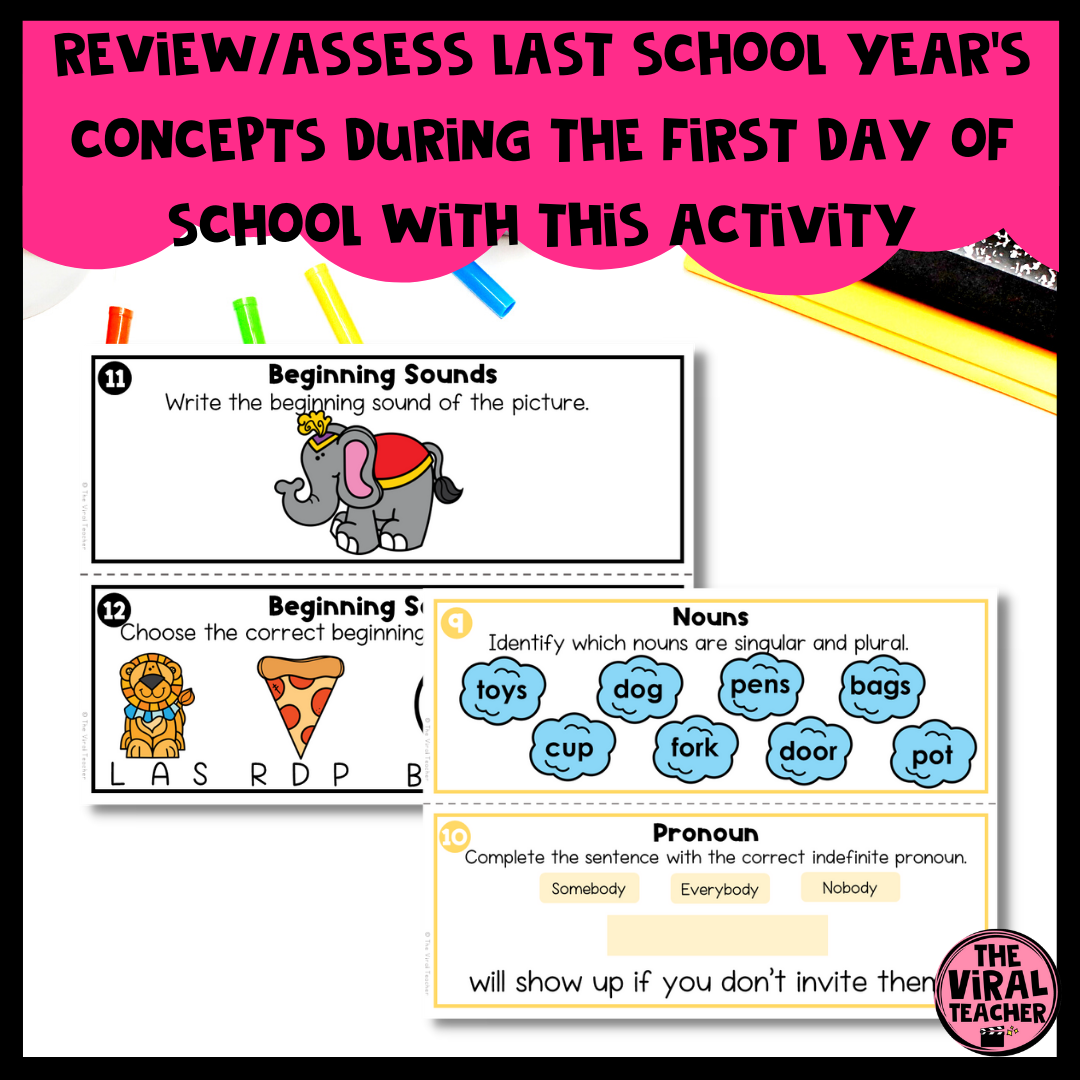 K - 2nd Grade ELA Back to School Write the Room Activity Bundle | Made ...
