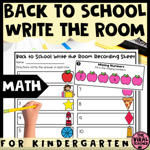 Back to School Write the Room Math Activity for Kindergarten | Made By ...
