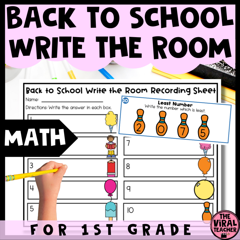 Back to School Write the Room Math Activity for 1st Grade - Made By ...