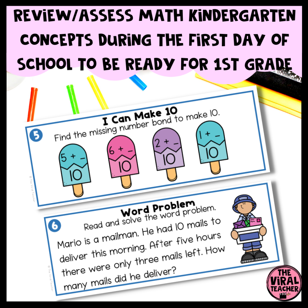 Back to School Write the Room Math Activity for 1st Grade - Made By ...