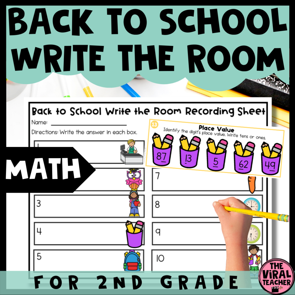 Back to School Write the Room Math Activity for 2nd Grade - Made By ...