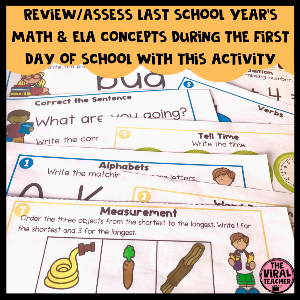 K - 2nd Grade Math and ELA Back to School Write the Room Activity ...