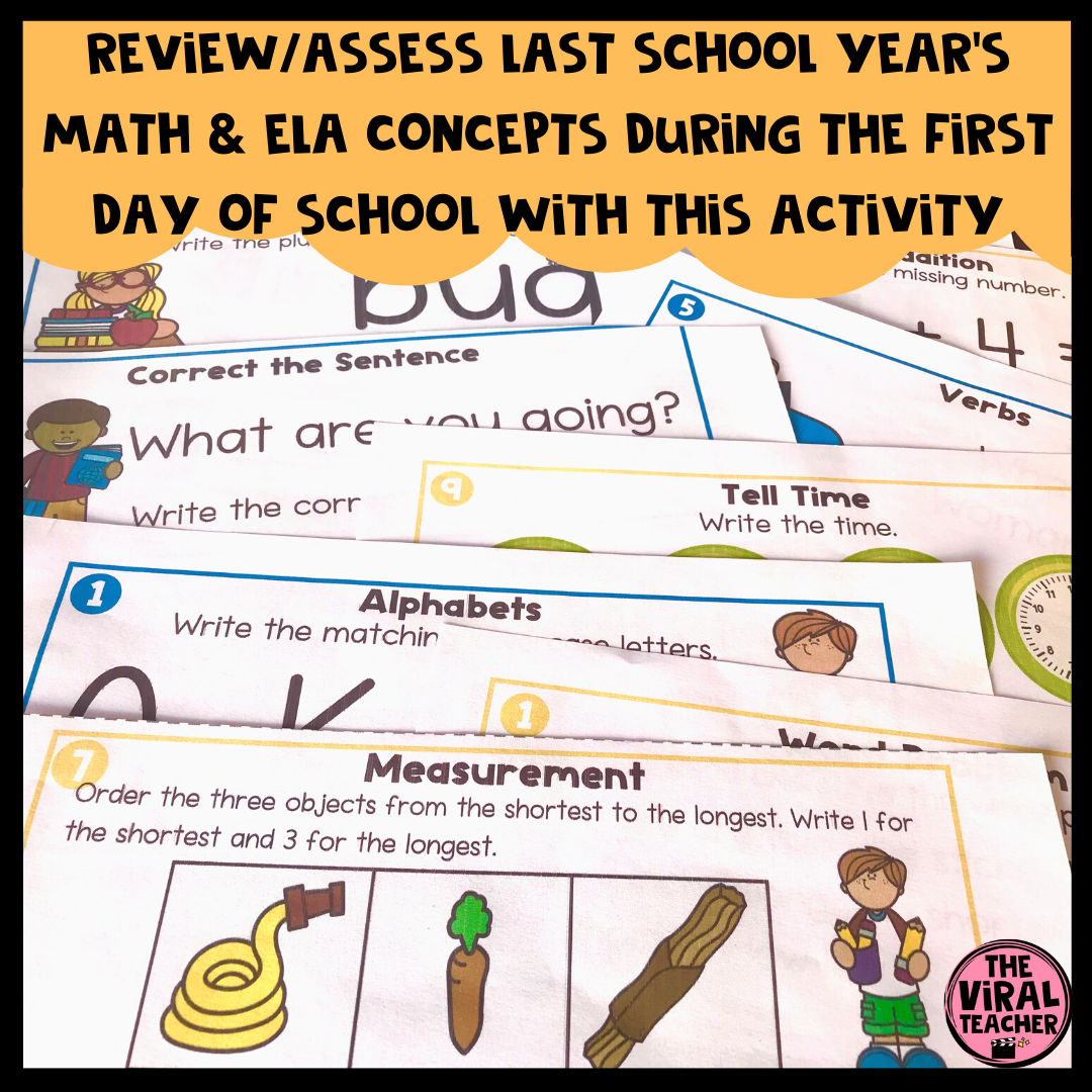 K - 2nd Grade Math and ELA Back to School Write the Room Activity ...