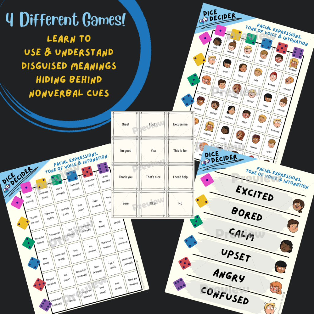 Nonverbal Communication Dice Game | Social Emotional | Social ...