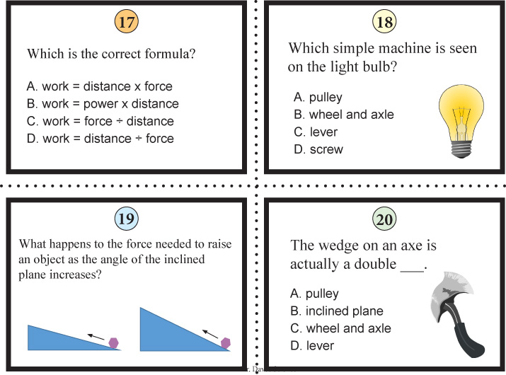 Simple Machine Science Task Cards - Made By Teachers