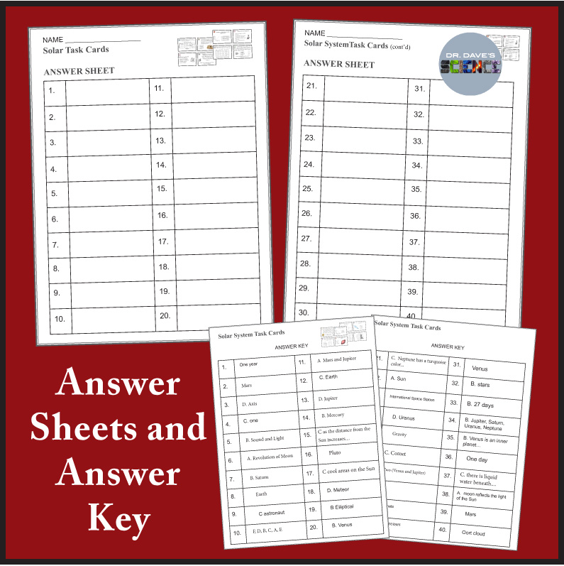 Solar System Task Cards - Made By Teachers