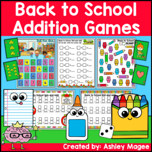 Back to School Math Games: Addition Math Practice Activities - Made By ...