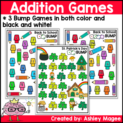Back to School Math Games: Addition Math Practice Activities | Made By ...