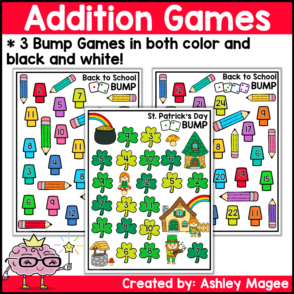 Back to School Math Games: Addition Math Practice Activities | Made By ...