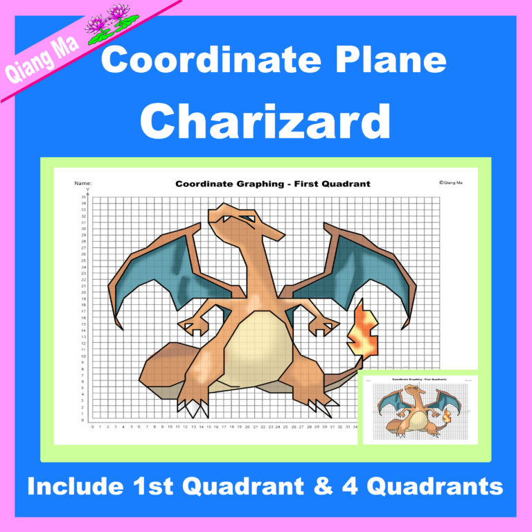 Pokemon Coordinate Plane Graphing Picture: Charizard | Made By Teachers