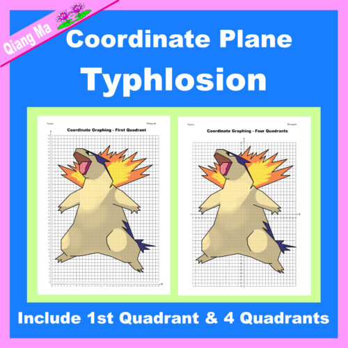 Pokemon Coordinate Plane Graphing Picture: Typhlosion | Made By Teachers