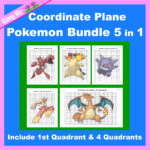 Pokemon Coordinate Plane Graphing Picture: Pokemon Bundle 5 in 1 | Made ...