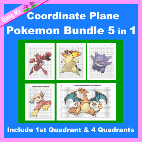 Pokemon Coordinate Plane Graphing Picture: Pokemon Bundle 5 in 1 | Made ...