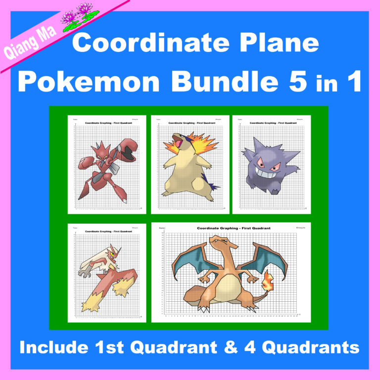Pokemon Coordinate Plane Graphing Picture: Pokemon Bundle 5 in 1 | Made ...