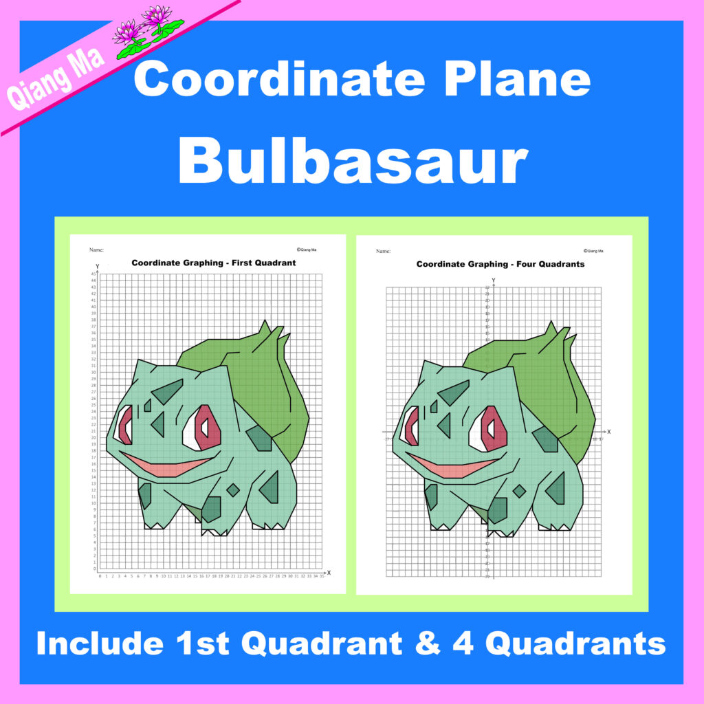 Pokemon Coordinate Plane Graphing Picture: Bulbasaur | Made By Teachers