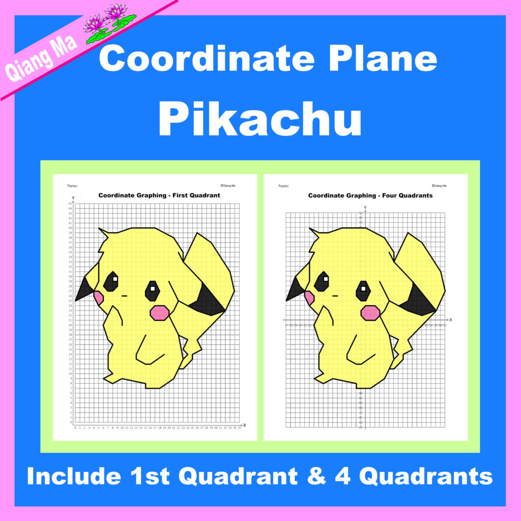Pokemon Coordinate Plane Graphing Picture: Pikachu | Made By Teachers