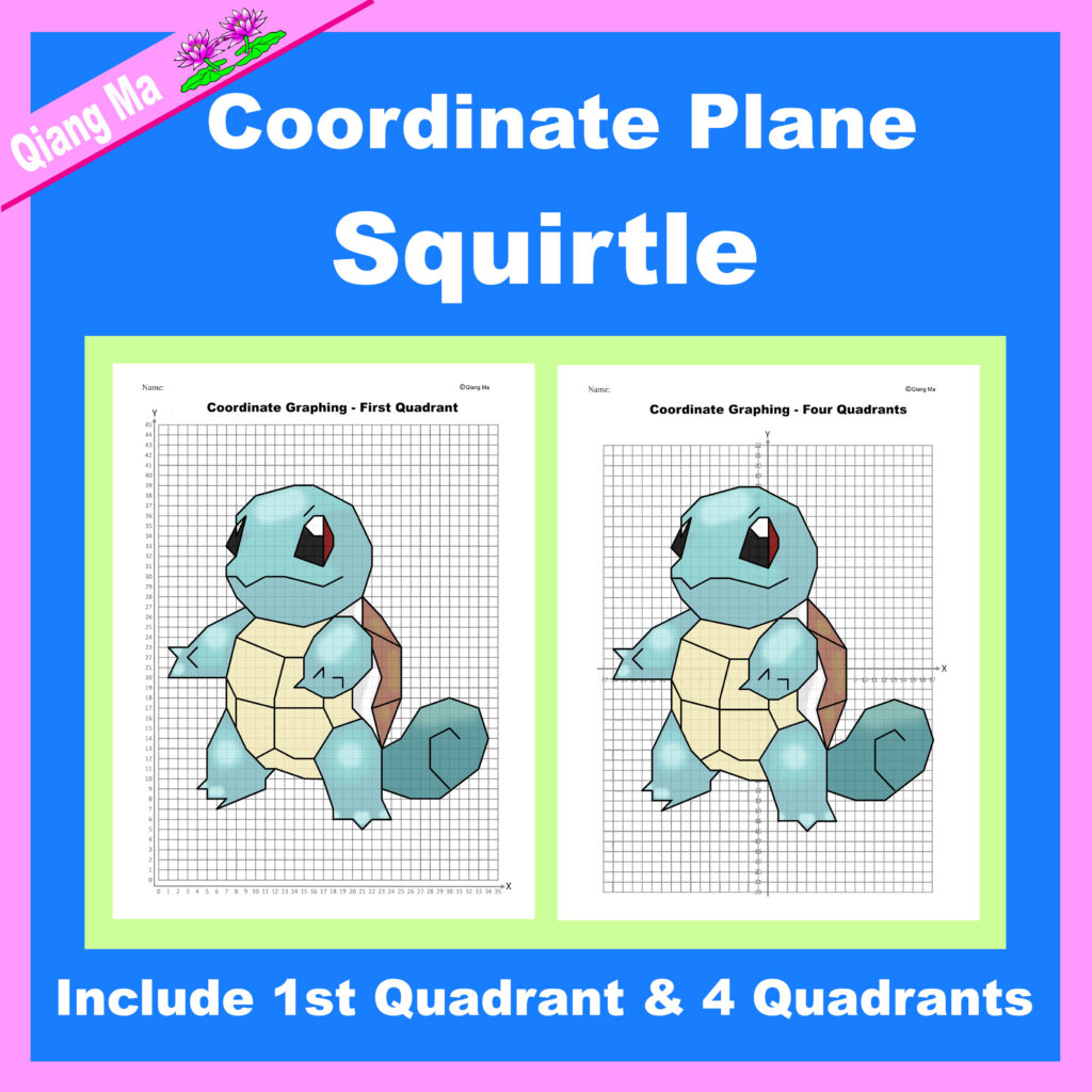 Pokemon Coordinate Plane Graphing Picture: Squirtle | Made By Teachers