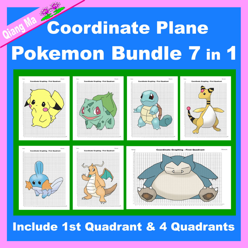 Pokemon Coordinate Plane Graphing Picture: Pokemon Bundle 7 in 1 - Made ...