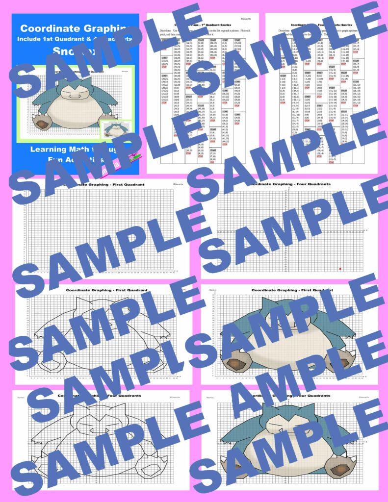 Pokemon Coordinate Plane Graphing Picture: Pokemon Bundle 7 in 1 - Made ...