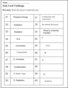 Thermal Energy Task Cards - Made By Teachers