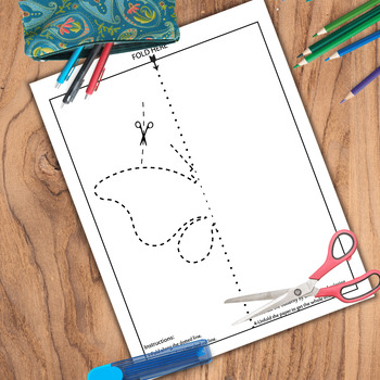 Spring Theme Butterfly Scissor Practice Symmetry Worksheets Fold & Cut ...