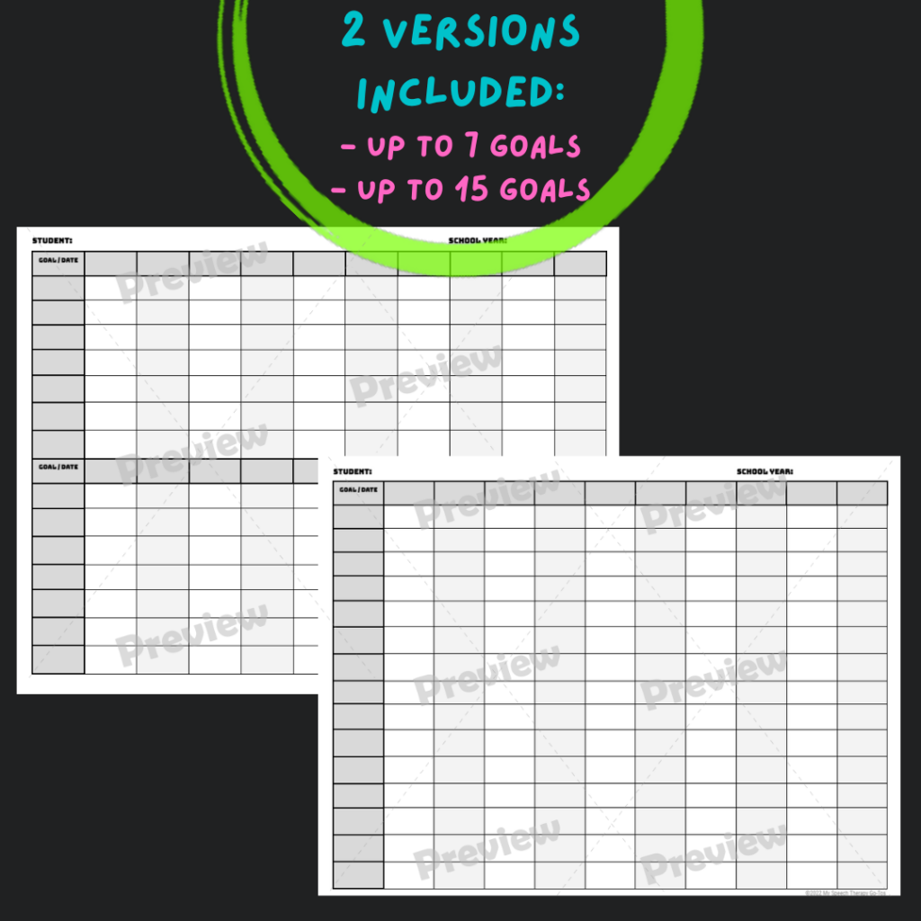 Printable Speech Therapy Data Sheet | Data Tracker | Data Collection ...