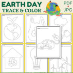 EARTH DAY Color and Trace,Fine Motor Skills, April Activity | Made By ...