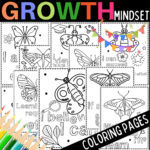 Growth Mindset Coloring Pages. With Cute Butterflies , Back to School ...