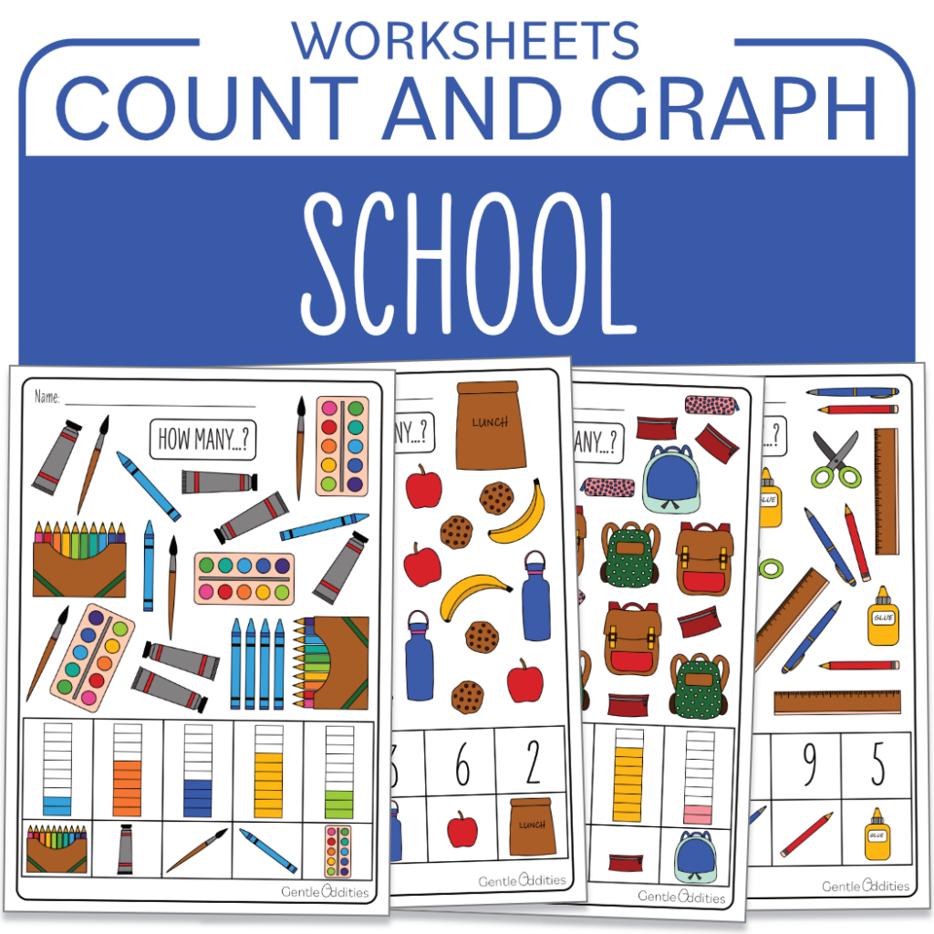 Back to School Activity - I Spy - How Many - Color, Count and Graph 1 ...