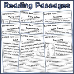 Elections Social Studies Reading Comprehension Passages K-2 - Made By ...