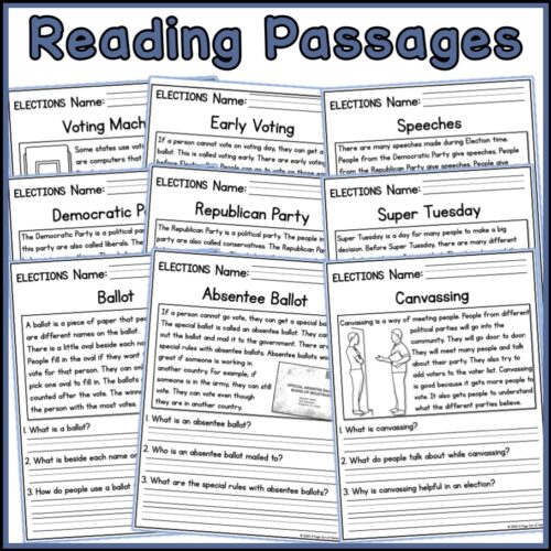 Elections Social Studies Reading Comprehension Passages K-2 - Made By ...