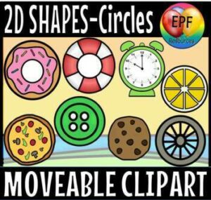2d shapes moveable clipart, circles - Made By Teachers