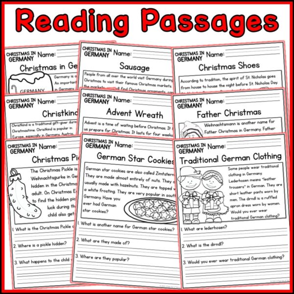 Christmas in Germany Social Studies Reading Comprehension Passages K-2 ...